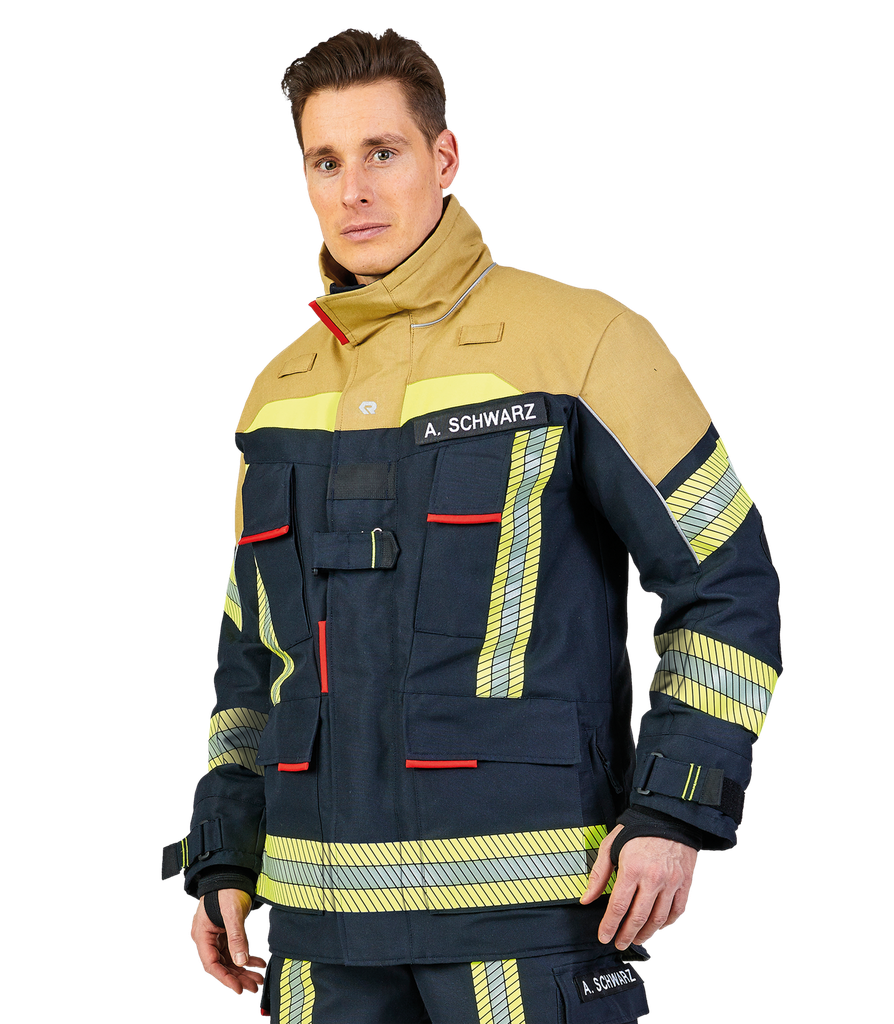 Schutzjacke FIRE FLEX schwarzblau/gold, NOMEX® NXT, Größe 68-70E